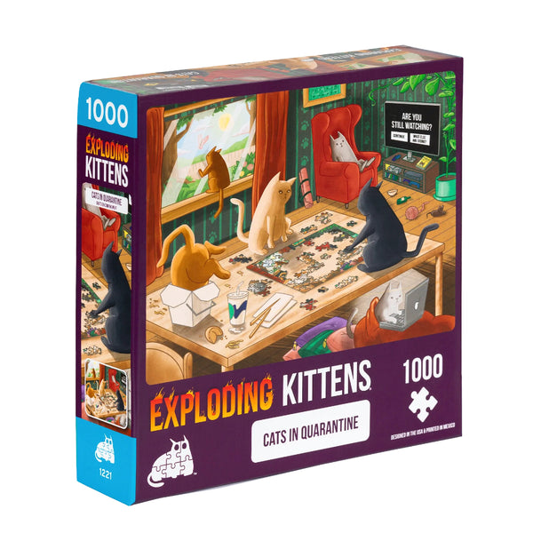 Exploding Kittens Puzzle - Cats In Quarantine (1000pc) - Level Up Store