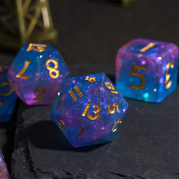 Level Up Dice | Galaxy Rounded | Purple Blue - Level Up Store