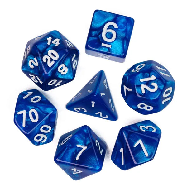 Level Up Dice | Glitter Swirl | Blue - Level Up Store