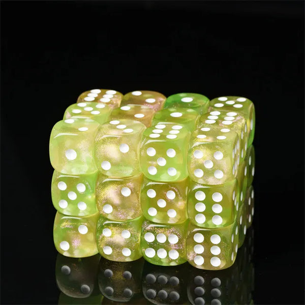 Level Up Dice | 16mm D6 Galaxy Lime| 12 Dice - Level Up Store