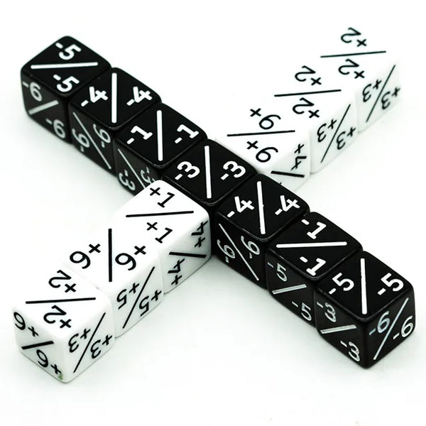Level Up Dice | D6 16mm Positive and Negative Black/White Counters | 1 ...