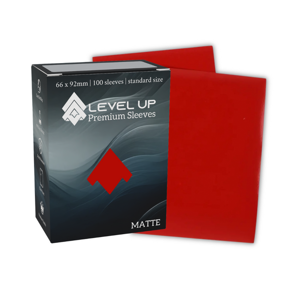 Level Up Premium Sleeves | Standard Ember Red | Matte Duo - Level Up Store