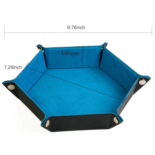 Foldable Dice Tray | Velvet | Blue - Level Up Store