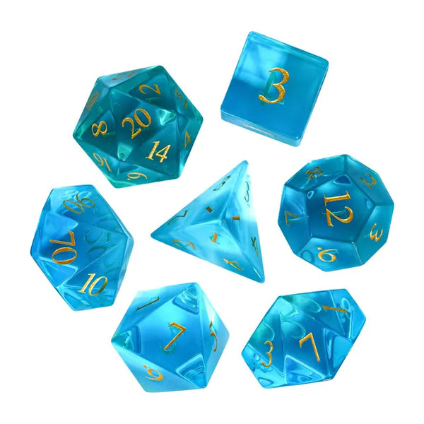 Level Up Premium Dice | Colorful Glaze Glass | Blue - Level Up Store