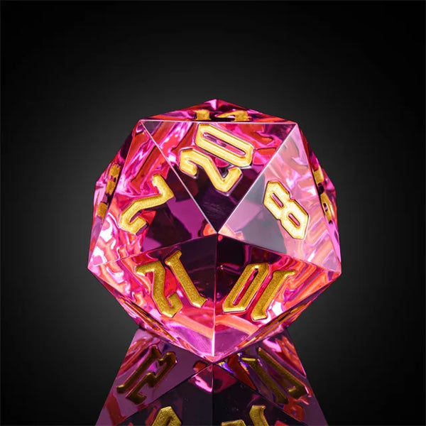 Level Up Dice | Giant 55mm D20 | Transparent Pink - Level Up Store