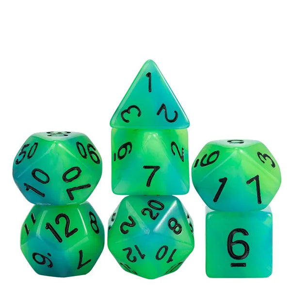 Level Up Dice | Glow in the Dark | Green Blue - Level Up Store