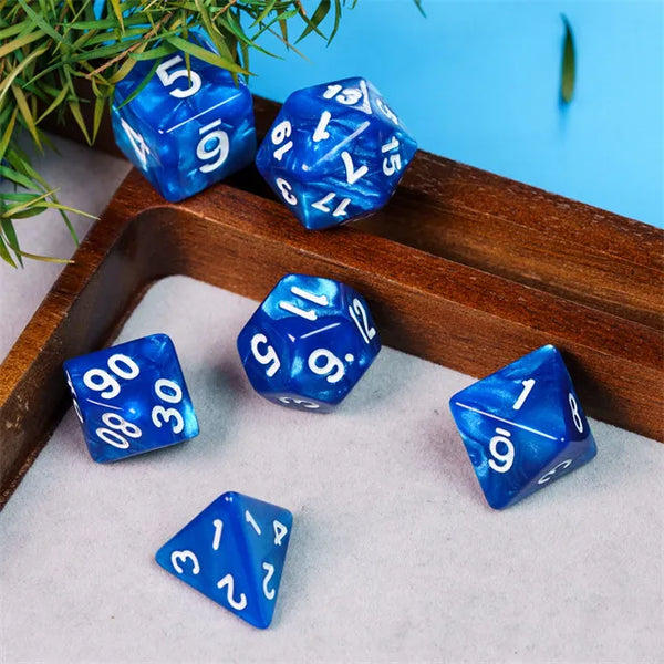 Level Up Dice | Glitter Swirl | Blue - Level Up Store