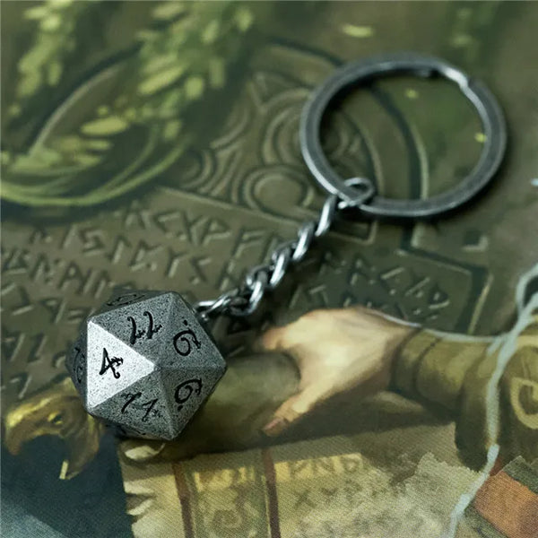 D20 Metal Keychain | Silver - Level Up Store