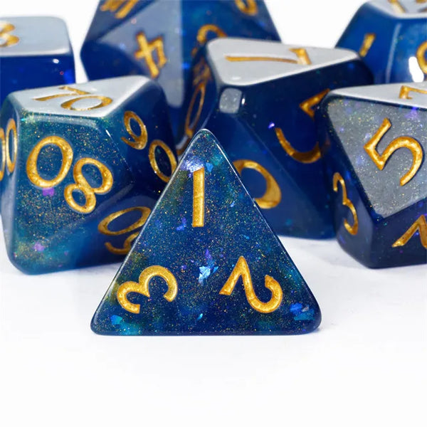Level Up Dice | Galaxy Rounded | Blue - Level Up Store