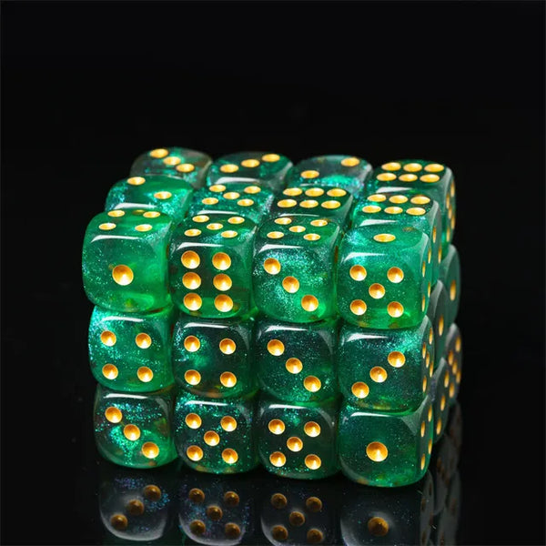 Level Up Dice | 16mm D6 Galaxy Emarald | 12 Dice - Level Up Store