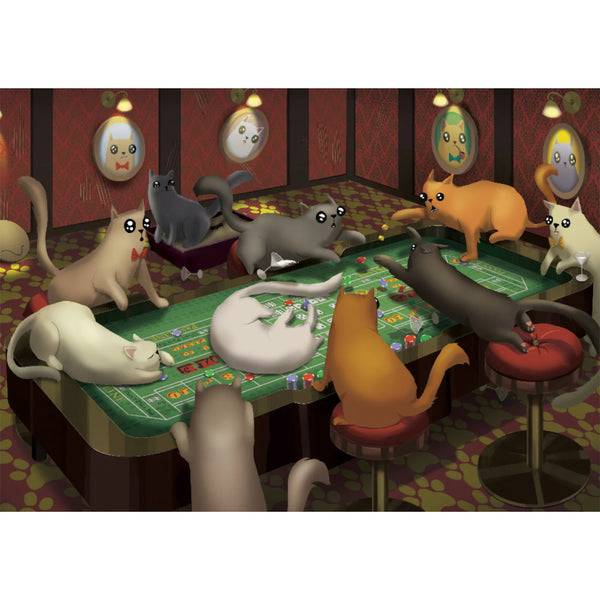 Exploding Kittens Puzzle - Cats Playing Craps (1000pc) - Level Up Store